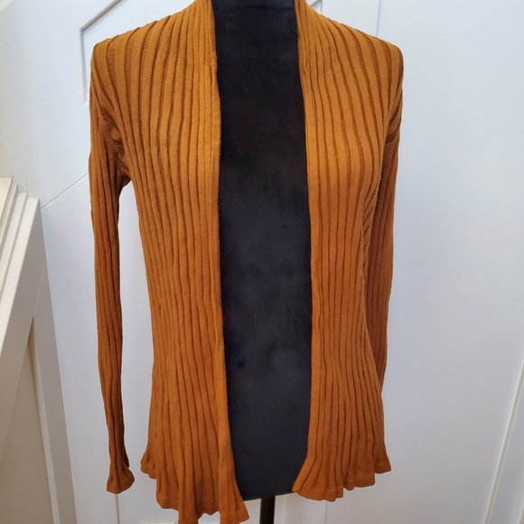 Jones Wear | Sweaters | Womens Ribbed Open Cardigan Sweater Rust Orange ...